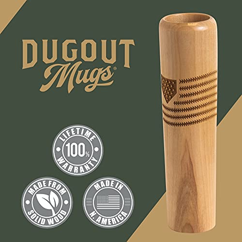 Baseball Bat Drinking Mug with American Flag Laser Engraving - 12 oz ...